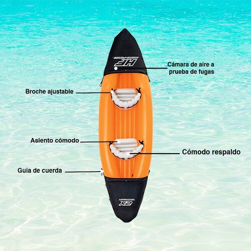 Lancha Inflable Con Remos Force Voyager Para 2 Personas