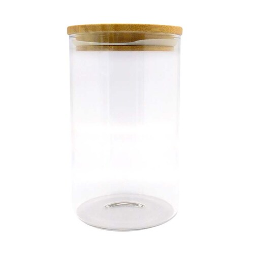 Recipiente de cristal con tapa hermética de bambú 1 L