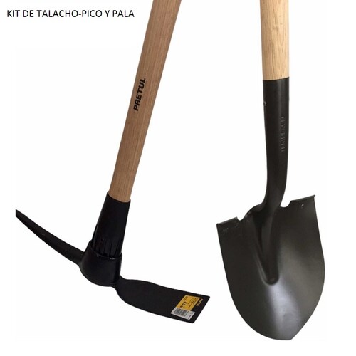PALA REDONDA GRANDE DE 100 CM Y TLACHO-PICO DE 91 CM PARA JARDINERIA PRETUL