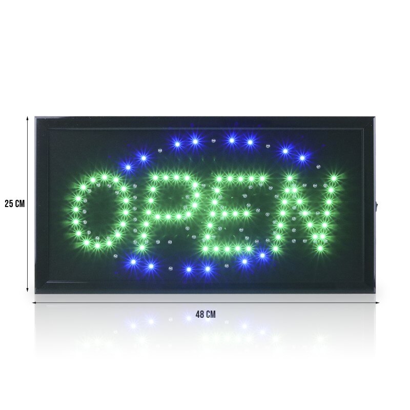Letrero Luminoso Anuncio Open/Close Led Colgante 48x25