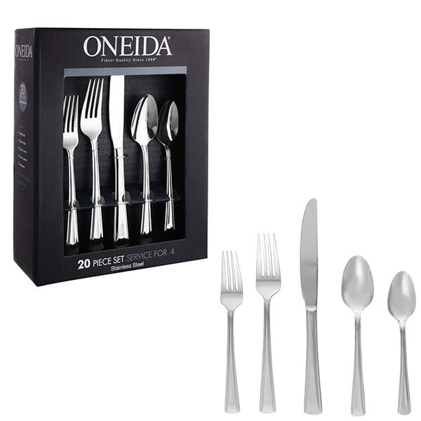 Juego de 20 cubiertos de uso diario de acero inoxidable ONEIDA CELLA ...