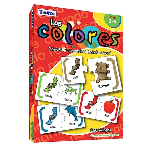 Aprende Los Colores (Bilingüe) (10 Rompecabezas/20 Piezas)