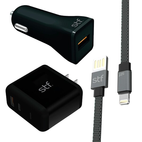 Kit Accesorios Para Celular Entrada Lightning Stf Negro
