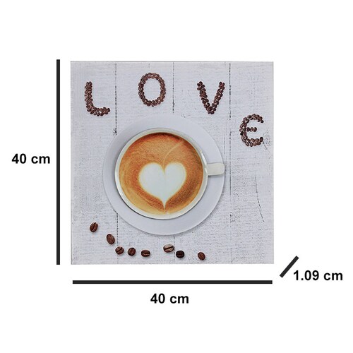 Cuadro decorativo de pared Love Coffee 3D estampado en lienzo, color ...
