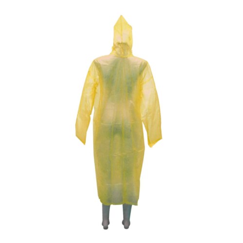 Impermeable Amarillo Corte Tipo Gabardina Con Capucha PVC Adulto