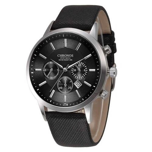 Reloj de Hombre Chronos Negro con Fechador