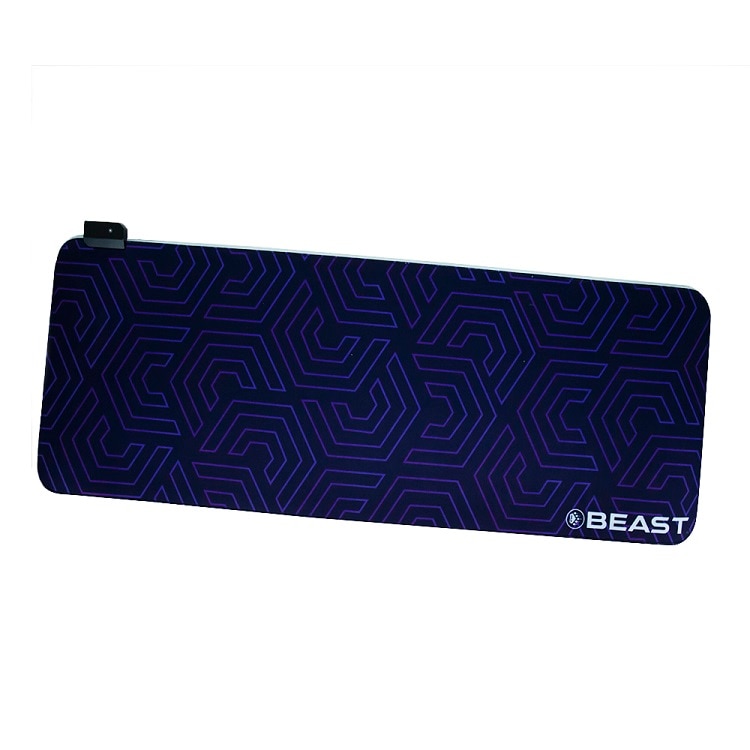 Mouse Pad Gamer Beast BMP-LED, XL, Luz LED, Diseño Impermeable, 1.5 m