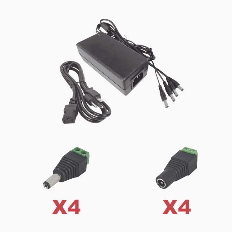 Kit con fuente EPCOM POWER LINE con salida de 12 Vcd a 5 Amper con 4 ...