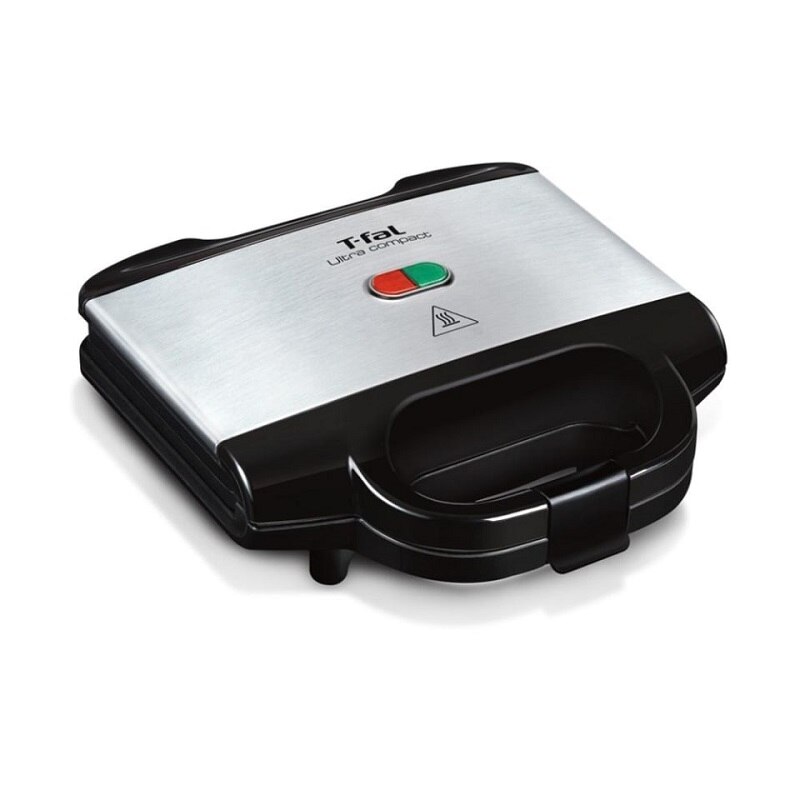 Parrilla Panini Sandwichera ultracompact plata marca T-fal
