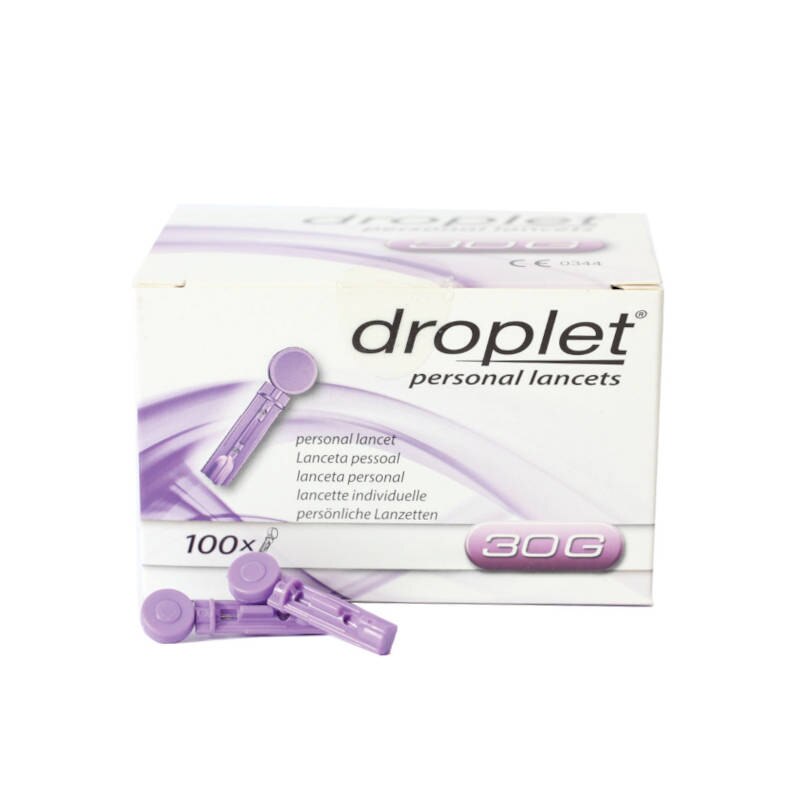 Droplet - 100 Lancetas para punción capilar 30G