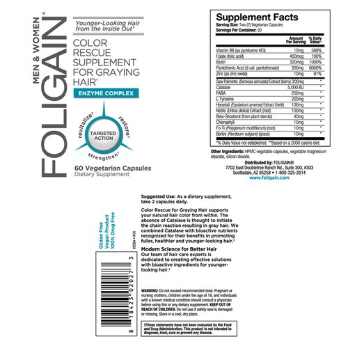 Foligain color rescue anti canas 60 capsulas para mejorar el aspecto ...