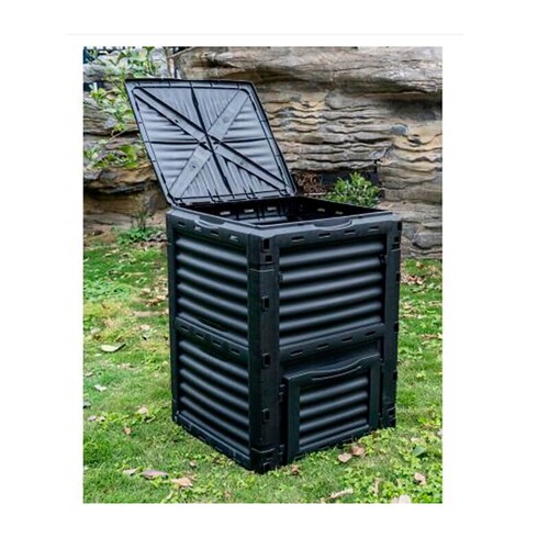 Compostera Pp 300 Litros Jardín Negro