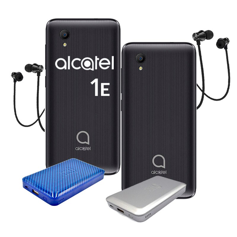 Combo 2 Celulares Acatel 1 5033 E 16-1GB Negro + Power Bank + Audífono
