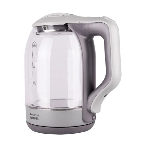 Tetera Eléctrica de Vidrio TAURUS OMEGA con Luz Led 1.8 L