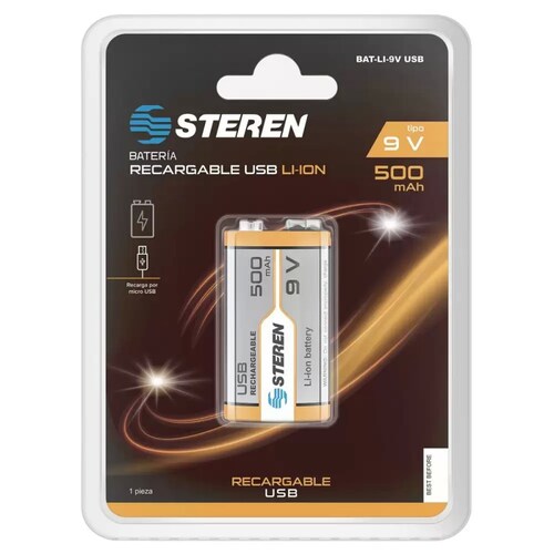 Batería recargable Micro USB Li-ion 9v 500 mAh