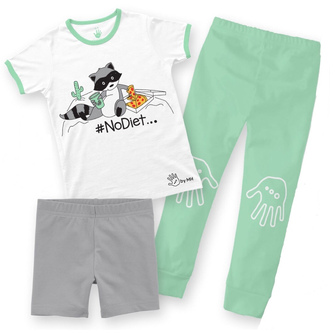 Pijama Niño Mapache 100% Algodón Ultra Suave.