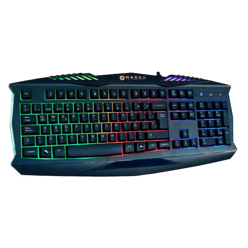 Kit de Teclado y Mouse con Iluminación Arcoiris para Gaming, Naceb ...