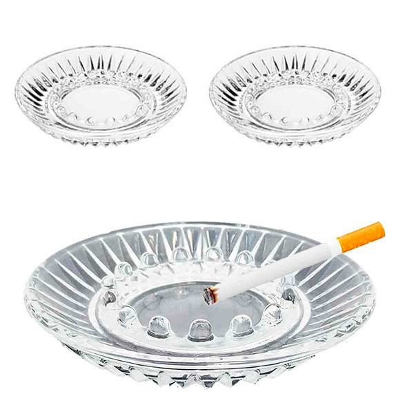 Cenicero de vidrio elegante Winchester 13cm- Libbey 5265 . Incluye 2 piezas