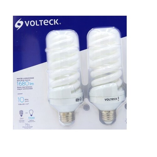 Focos Ahorradores 28w Luz De Dia Pqt 4 Pzas Volteck