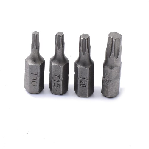 KIT 4 PUNTAS TORX ACERO S2 T10 T15 T20 T30 ESTRELLA