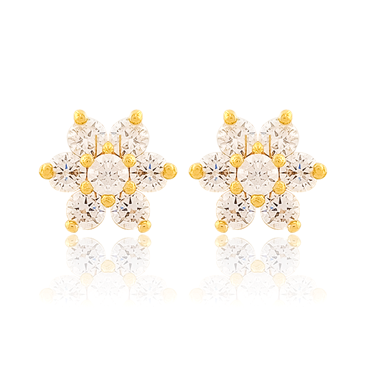 Aretes broquel en oro 18k laminado #677 812-837 con figura de estrella ...