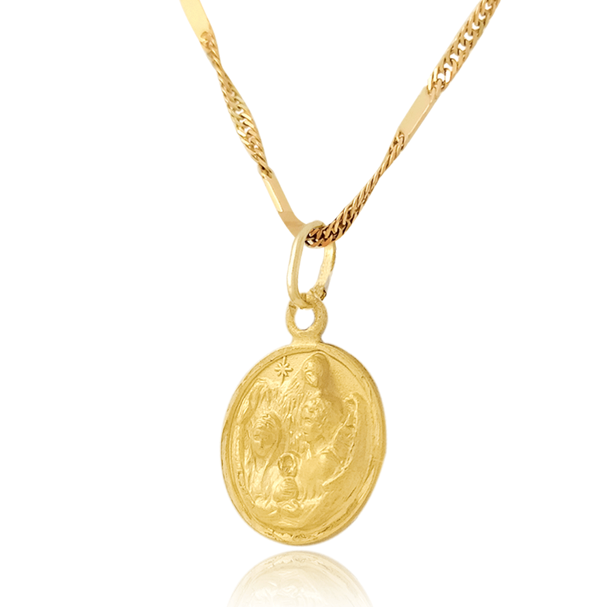 Medalla (Sin Cadena) Oro 18k Laminado #068 Forma circular Sagrada ...