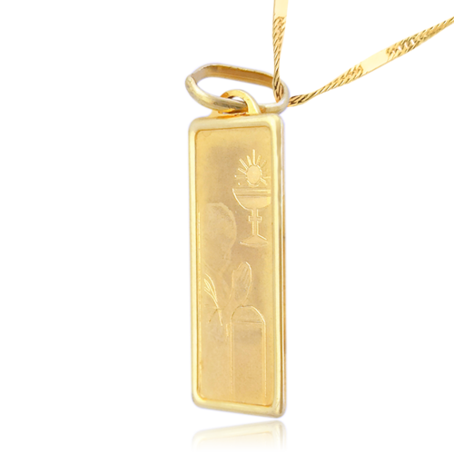 Medalla (Sin Cadena) Oro 18k Laminado #217 Forma Rectangular Niño ...