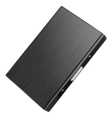 Tarjetero De Acero Inoxidable Porta Tarjetas Negro