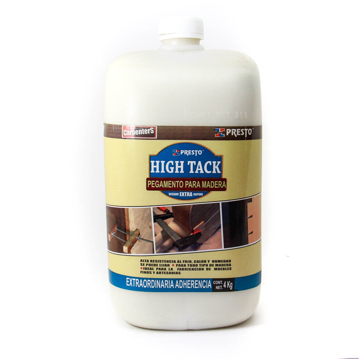 PEGAMENTO AMARILLO PARA MADERA PRESTO CARPENTERS HIGH TACK 4KG