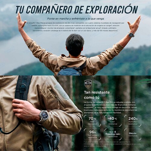 Smartwatch Amazfit T-Rex Pro Sumergible Alexa GPS