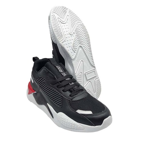 Tenis Nice England 5007 Negro Rojo niño Joven Running Correr Ejercicio