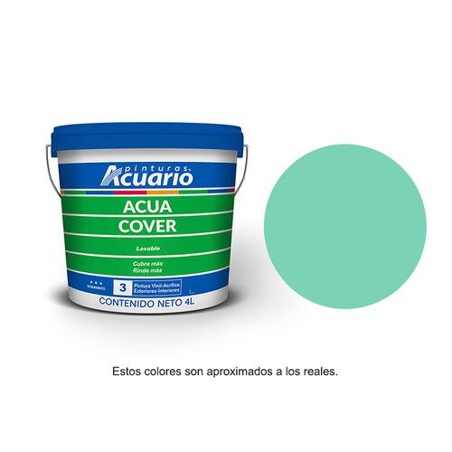 Pintura Acuario Acua Cover Galón 4L Color Turquesa VA90740