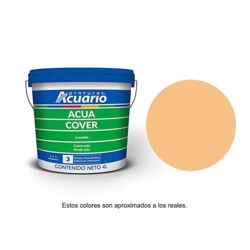 Pintura Acuario Acua Cover Cubeta 4L Color Chabacano VA90340