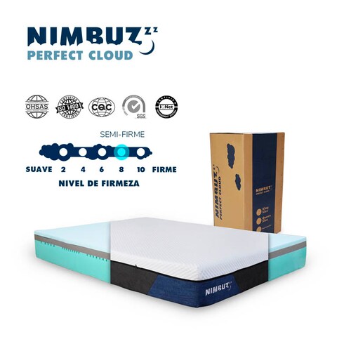 Colchón En Caja Queen Size Memory Foam Perfect Cloud Nimbuzzz