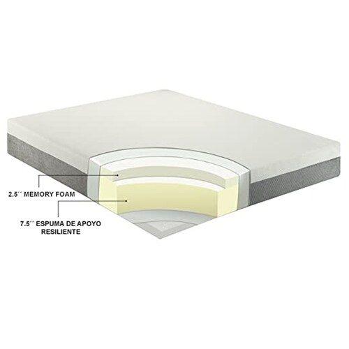 Colchón memory foam forrado de poliéster tamaño individual Poundex ...