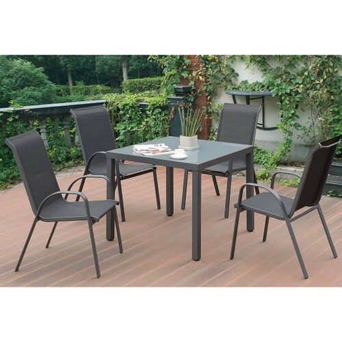 Mesa para patio cuadrada, Poundex Color gris CSP50230