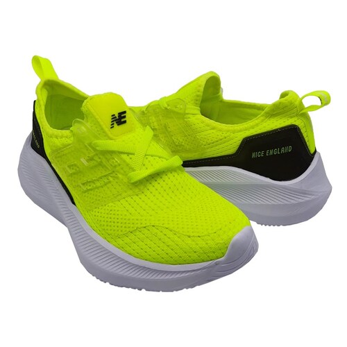 Tenis Nice England 7088 Amarillo Fosfo Mujer Running Correr Gym
