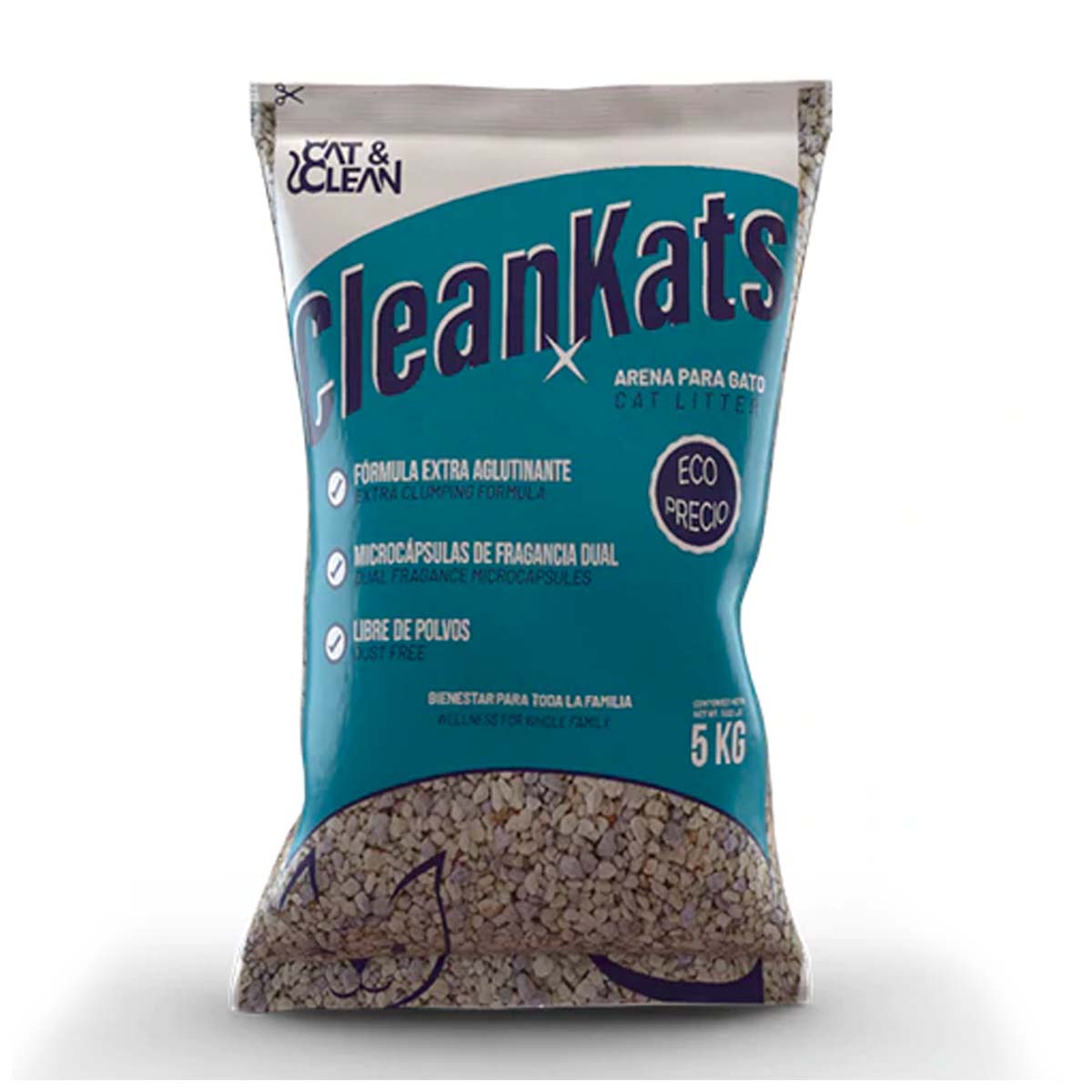 Arena Para Gato Clean Cleankats Eco Cat 5 Kg.