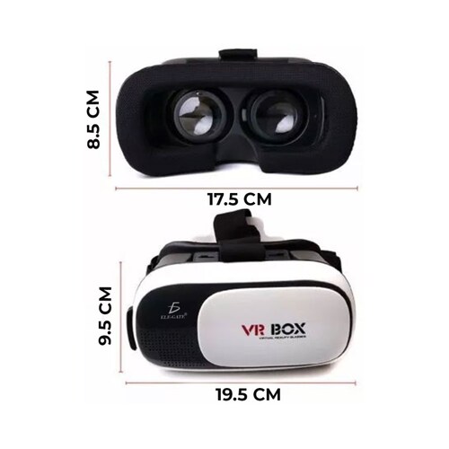 Lentes Box De Realidad Virtual Ele-Gate VR01 Color Negro y Blanco