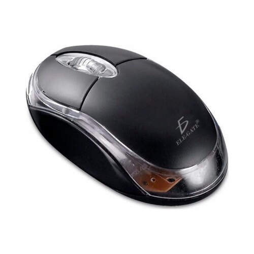 Mouse USB Alámbrico Ele-Gate MO14 Color Negro Con Luz