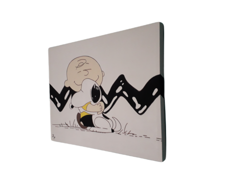 Cuadro decorativo pintado a mano Galería Oneris SNOOPY CHARLIE BROWN 90x60