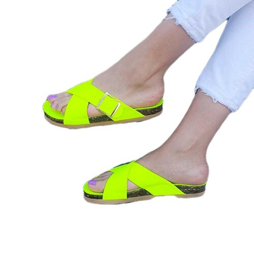 Sandalias amarillo neon fosforescente