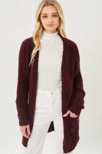 Cardigan Sueter Palomitas Popcorn Largo Abierto Love Tree Talla Grande ...