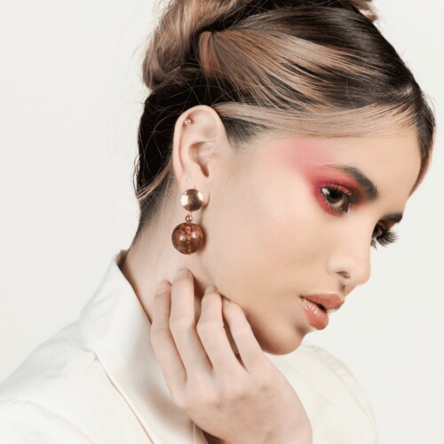 Aretes Ámbar Tipo Broquel En Forma De Circulo