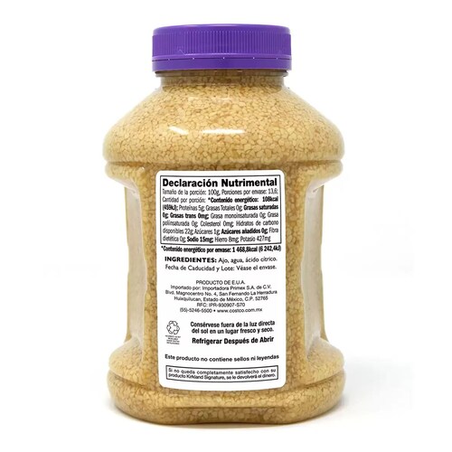 Ajo Picado De California Kosher 1.36 Kg Kirkland Signature