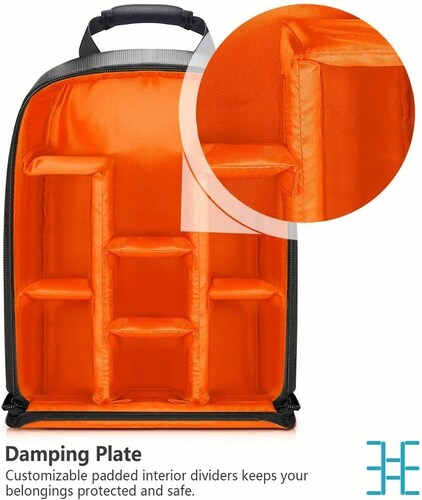 Mochila Para Camara Profesional Impermeable Cámara Naranja