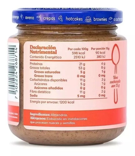 Almendrina Crema De Almendras 200g M De Maní Original