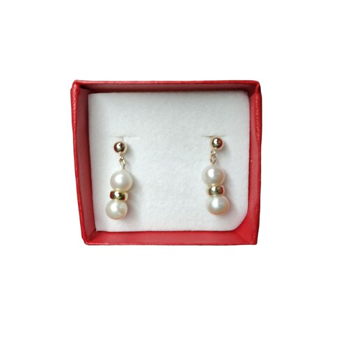Aretes Perla Potato Con Donas 1x1 Elaborado en Oro De 14 K