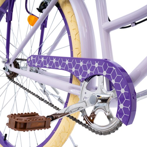 Bicicleta Apache Trixie R26 1 Velocidad Vintage Con Canastilla Asiento De Gel Morado