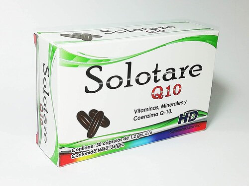 Solotare Q10, 30 Capsulas 1.2 g c/u, Vitaminas, Minerales y Coenzimas Q10